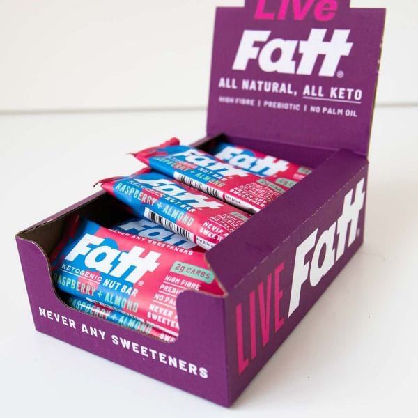 Keto Bar Raspberry Almond Live Fatt 30g x20 - Perfect Keto Snack ...