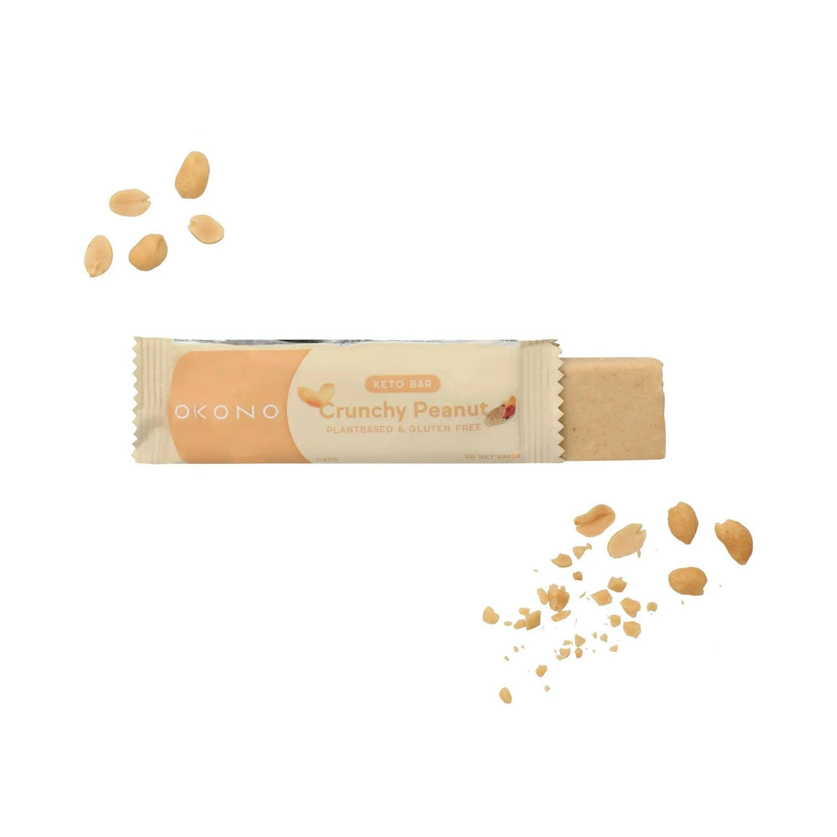 Keto Bar Crunchy Peanut OKONO 40g x12 - KetoFitShop